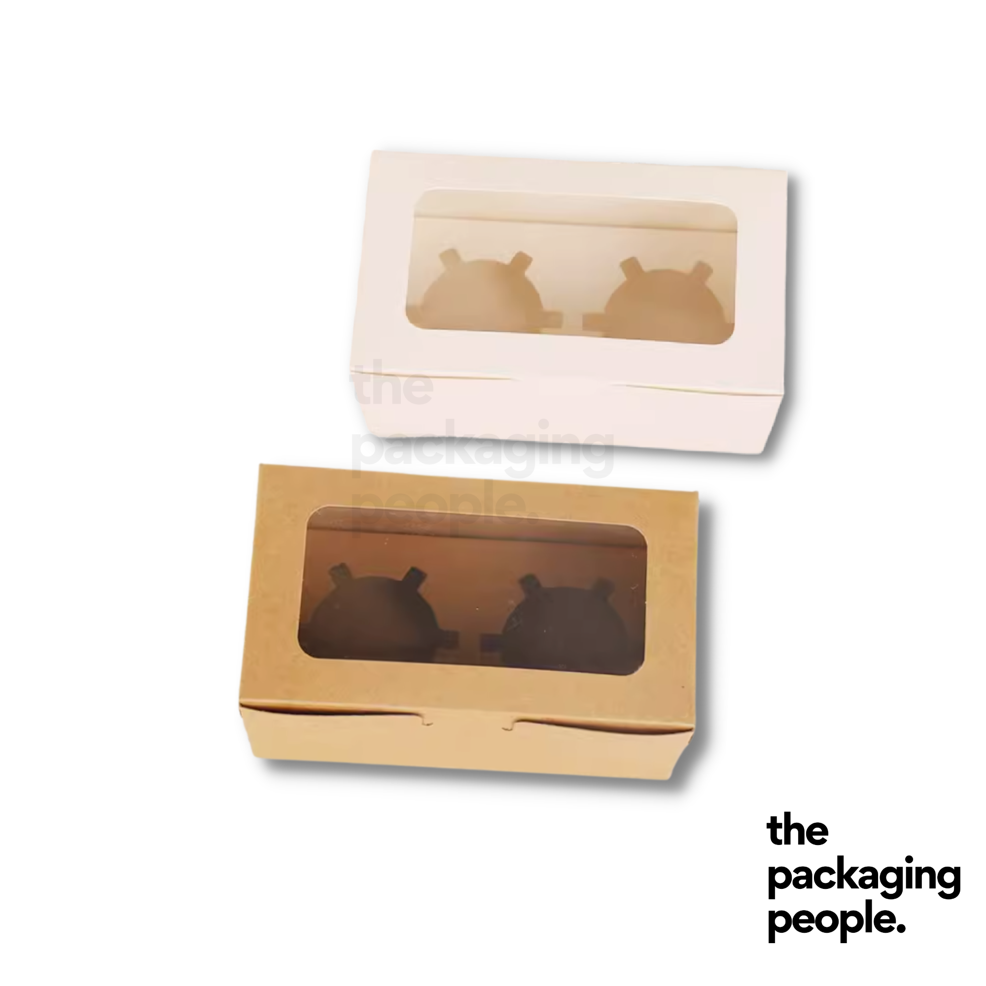 2-HOLE CUPCAKE BOX WITH WINDOW | CBW-2-K / CBW-2-W | 500 PCS/CTN – The ...
