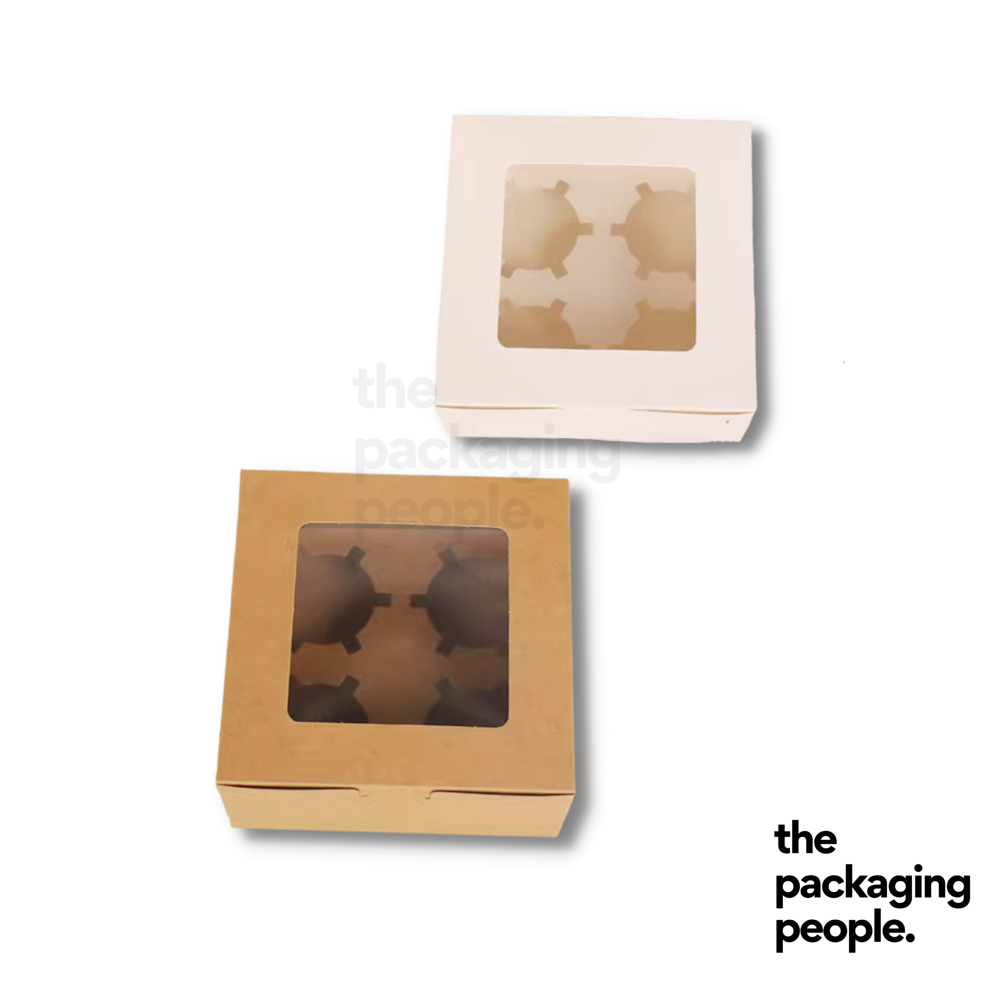 4-HOLE CUPCAKE BOX WITH WINDOW | CBW-4-K / CBW-4-W | 500 PCS / CTN ...