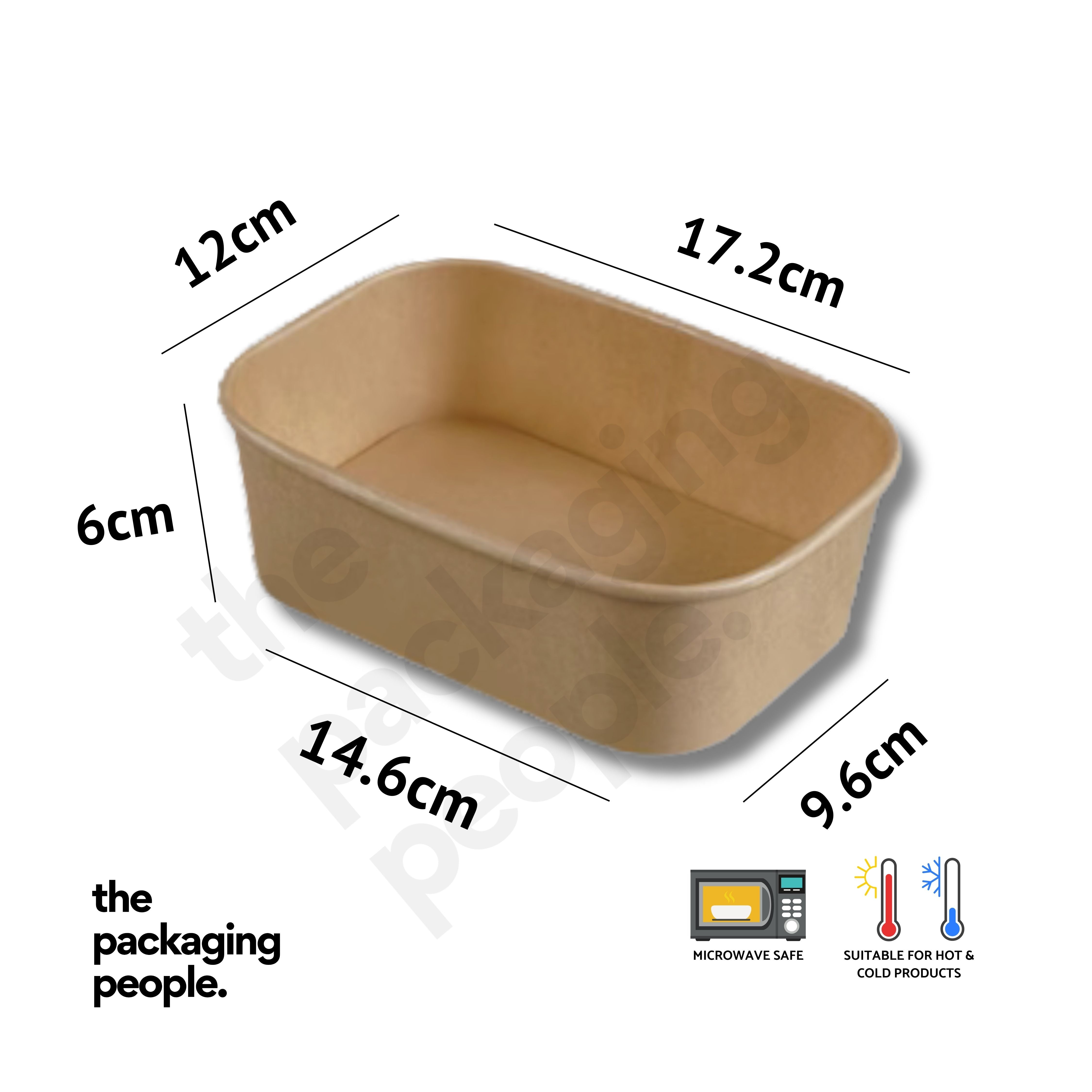 750ML KRAFT RECTANGULAR ECOBOWL | KRAFT RECTANGLE PAPER BOWL | EBRB-75 ...